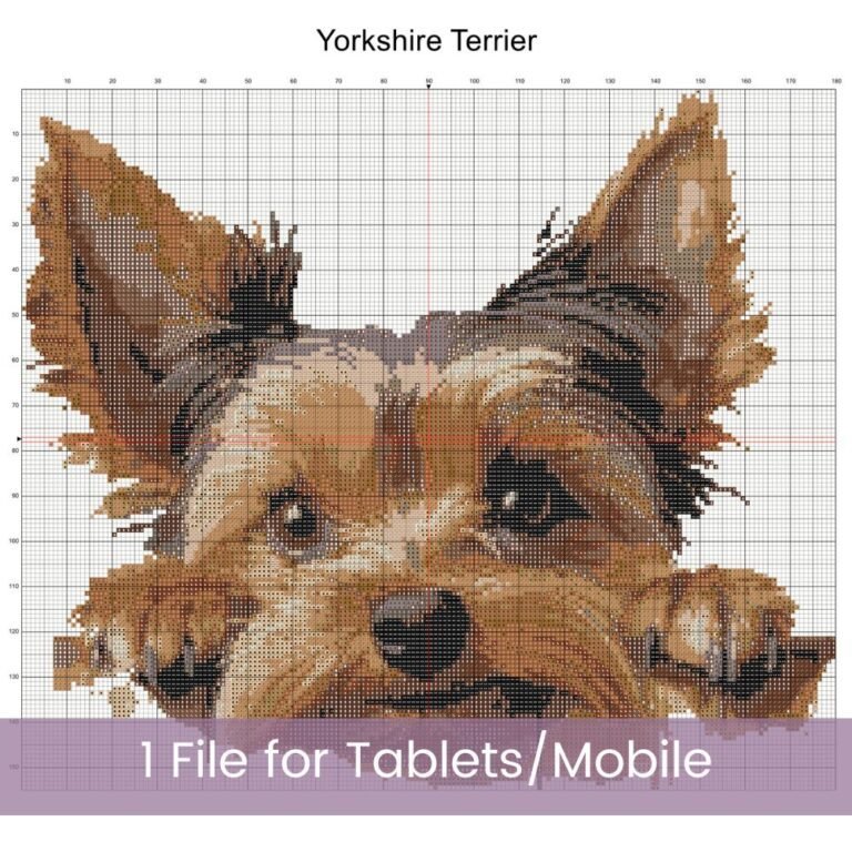 Yorkshire Terrier Cross Stitch Pattern - Simone Balman Art