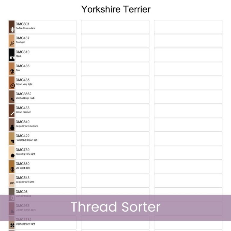 Yorkshire Terrier Cross Stitch Pattern - Simone Balman Art