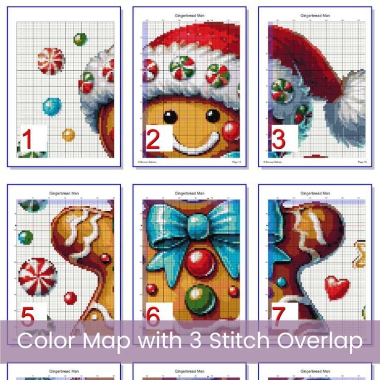 Gingerbread Man Cross Stitch Pattern - Simone Balman Art